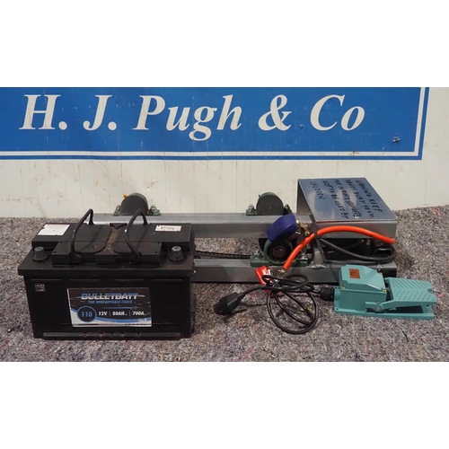 Chain driven paddock starter and battery