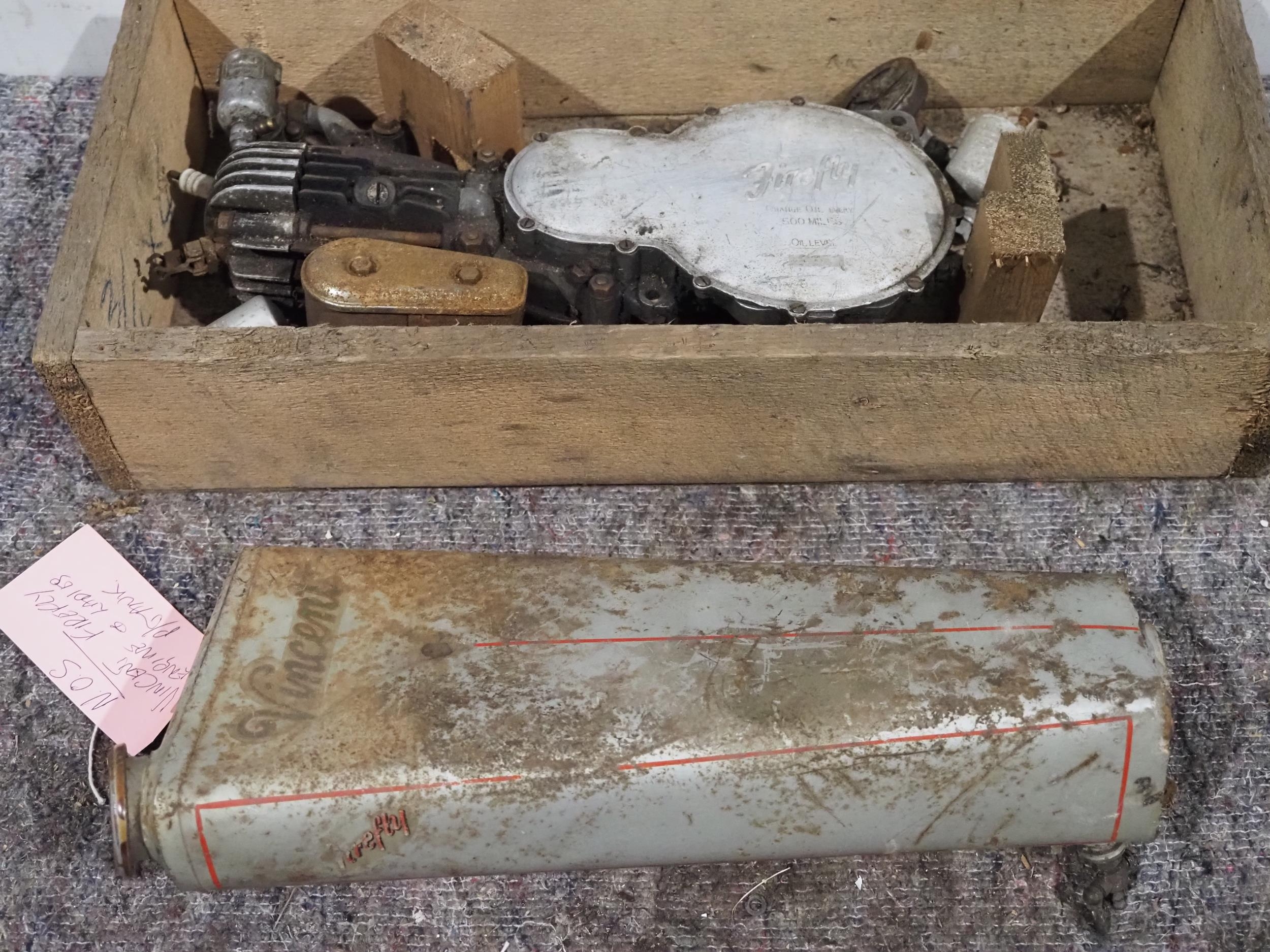 Vincent Firefly engine and petrol tank