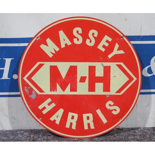 Circular tin sign - Massey Harris 21" dia