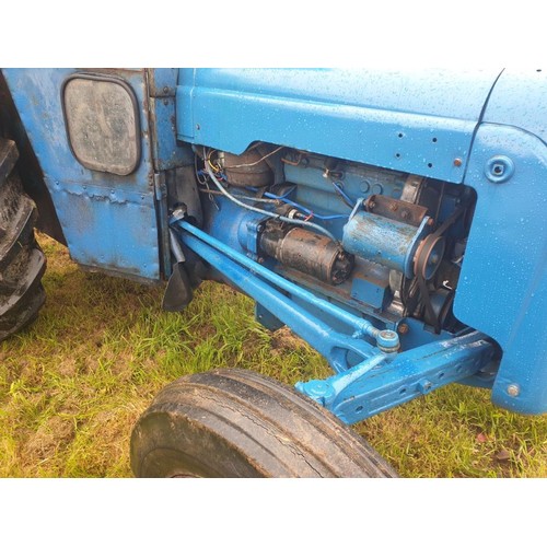Fordson Dexta tractor. Fitted with cab, runs