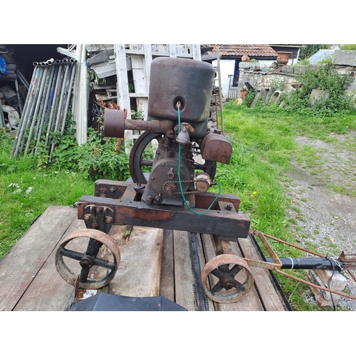 Lister Junior stationary engine on original steerable trolley