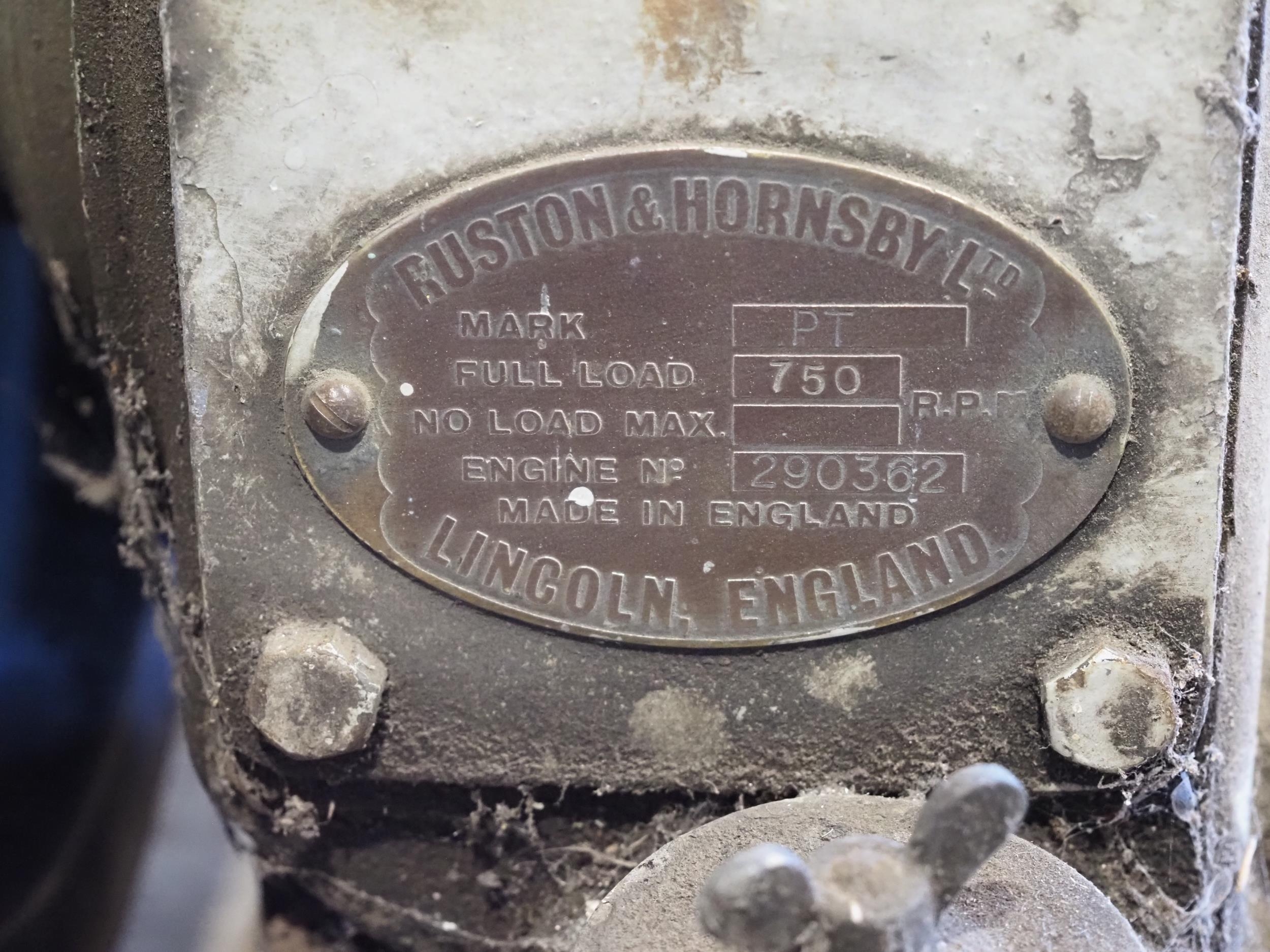 Ruston Hornsby PT engine. S/N 290362. AF