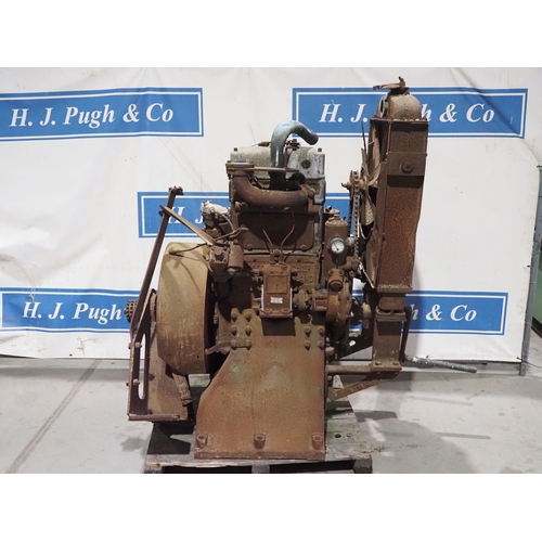 Dorman type 2DL oil engine. S/N 46257. Comes with starting handle