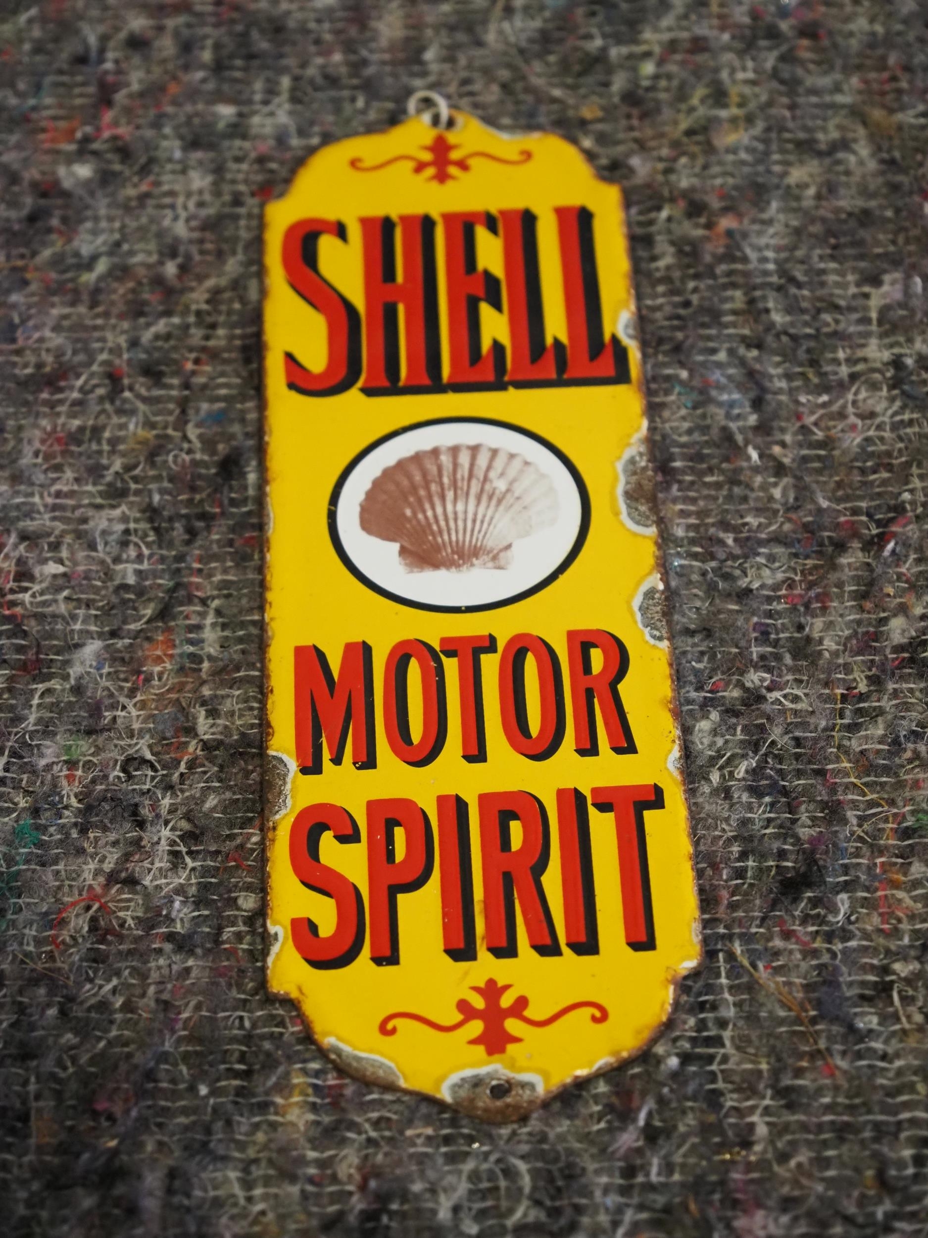 Enamel sign - Shell motor spirit 10.5"x3"