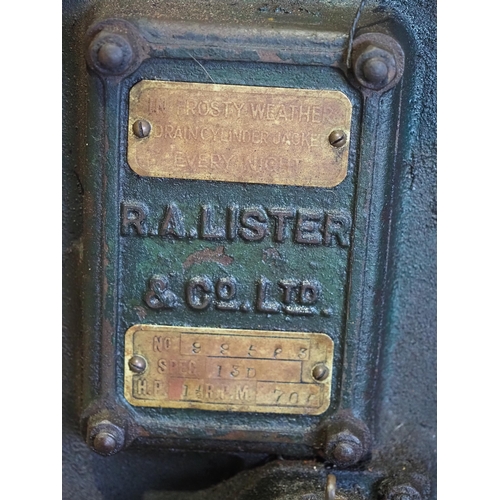 Lister D reverse rotation engine on trolley