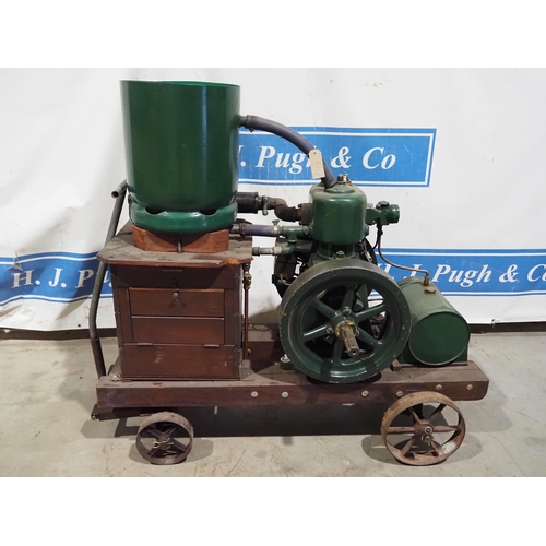 Lister model B 5hp engine on trolley. S/N 264036. Running when stored ...