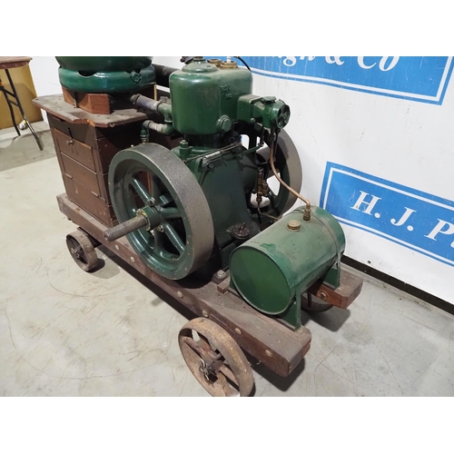 Lister model B 5hp engine on trolley. S/N 264036. Running when stored ...