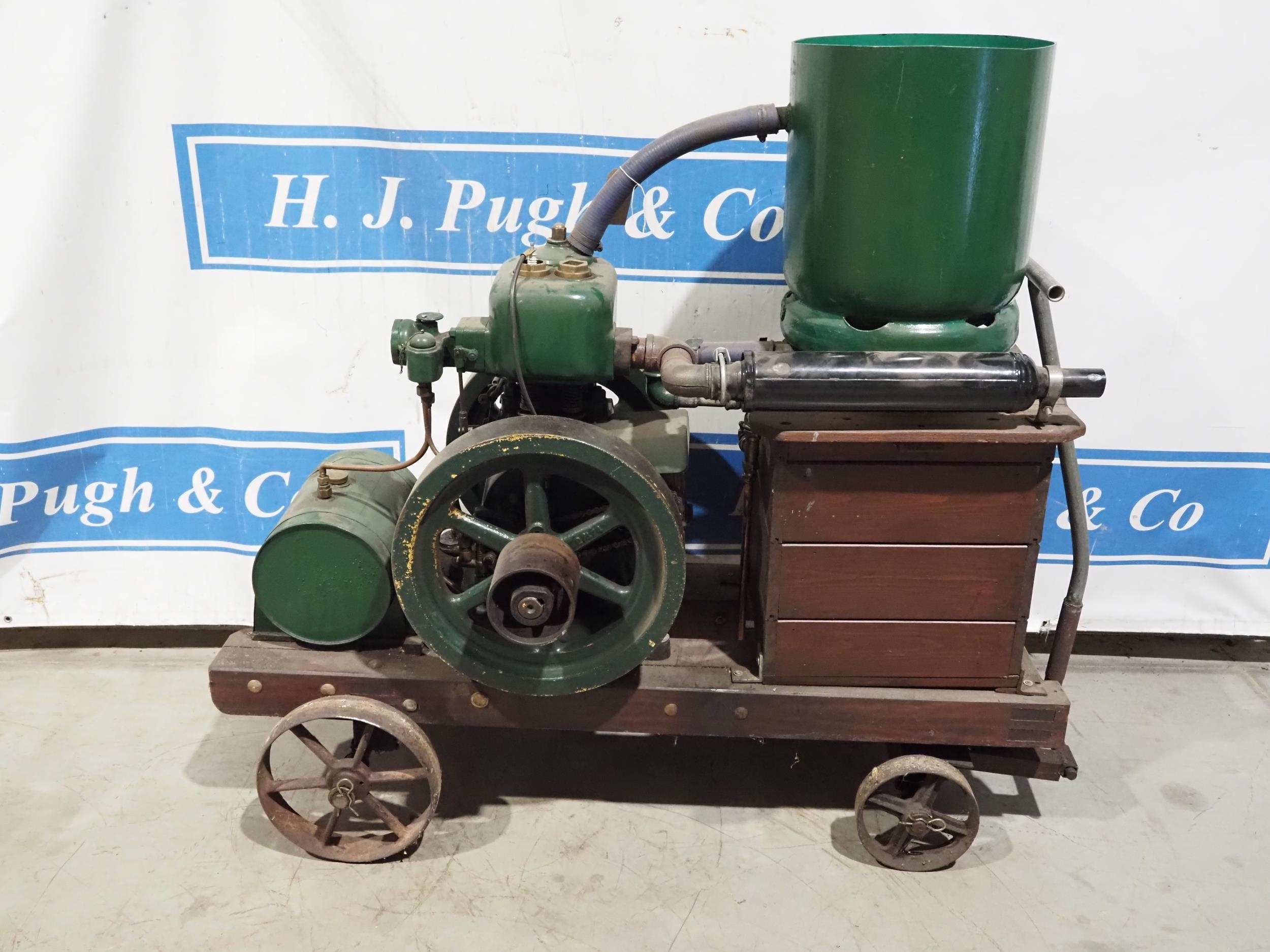 Lister model B 5hp engine on trolley. S/N 264036. Running when stored ...
