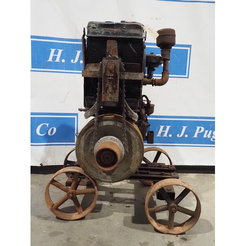 Petter type AV1 5 BHP engine on 4 wheel trolley. S/N 661503