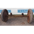 Axle and riveted wheels