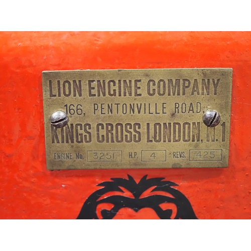 Lion 4HP stationary engine. 1920. Working order