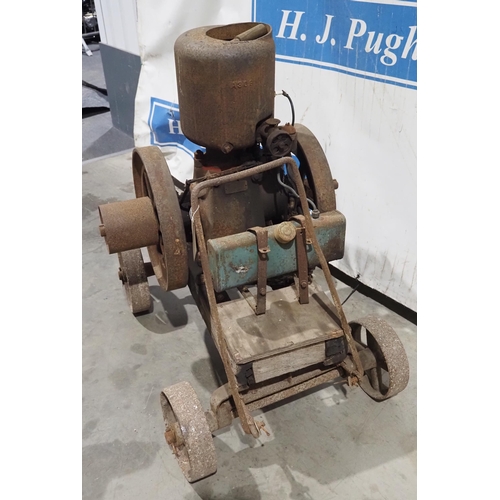 Lister stationary engine on trolley