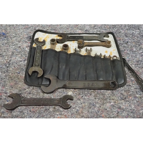 BSA Spanners in original leather case