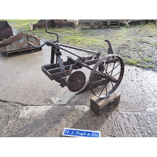 Ransome single furrow deep digger plough c/w depth wheel and sub soiler leg