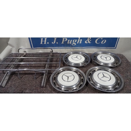 Mercedes wheel trims and MGA Sports boot rack