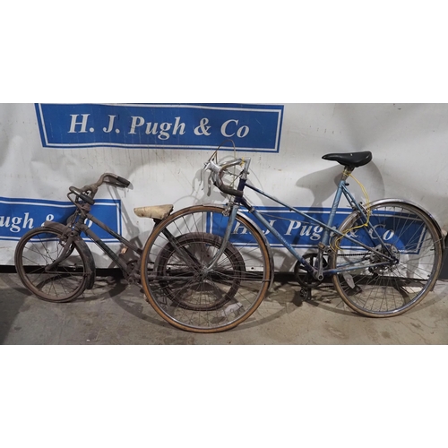 Raleigh bicycle and childs bicycle