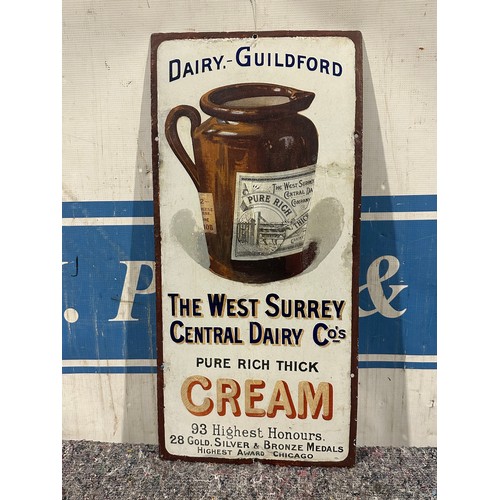 Enamel sign - West Surrey Dairy Cream 24 x 11"