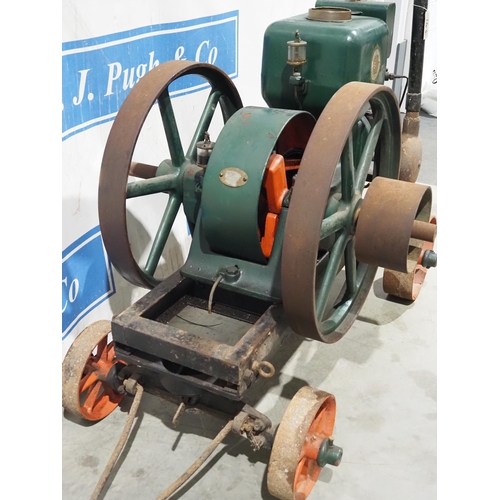 Ruston Hornsby AP 6hp stationary engine on trolley with starting handle ...