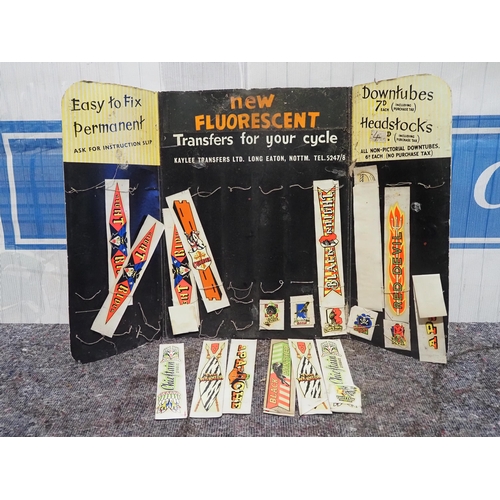 Bicycle transfers card display 20" x 31"