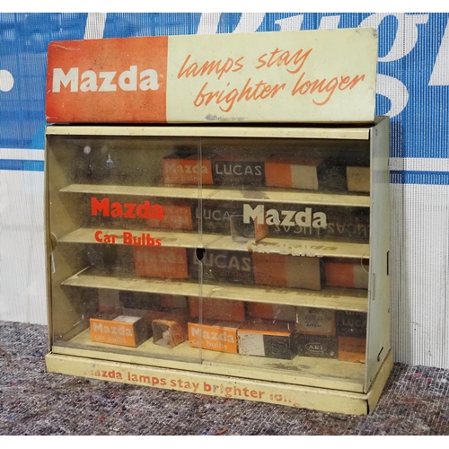 Mazda car bulbs display rack with Lucas bulbs