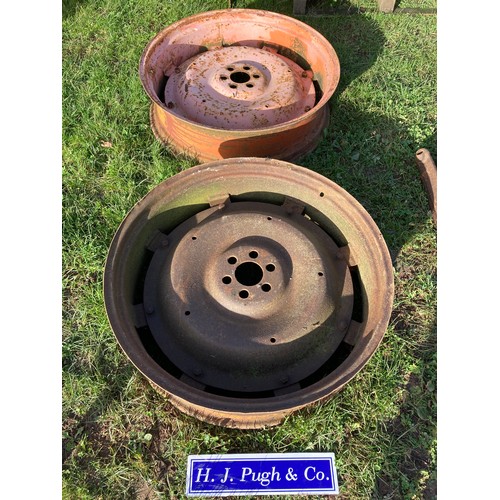 Pair of Fordson Major rear wheel rims