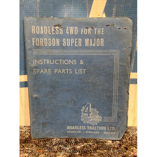 Roadless 4wd Fordson Super Major instruction spare parts manual