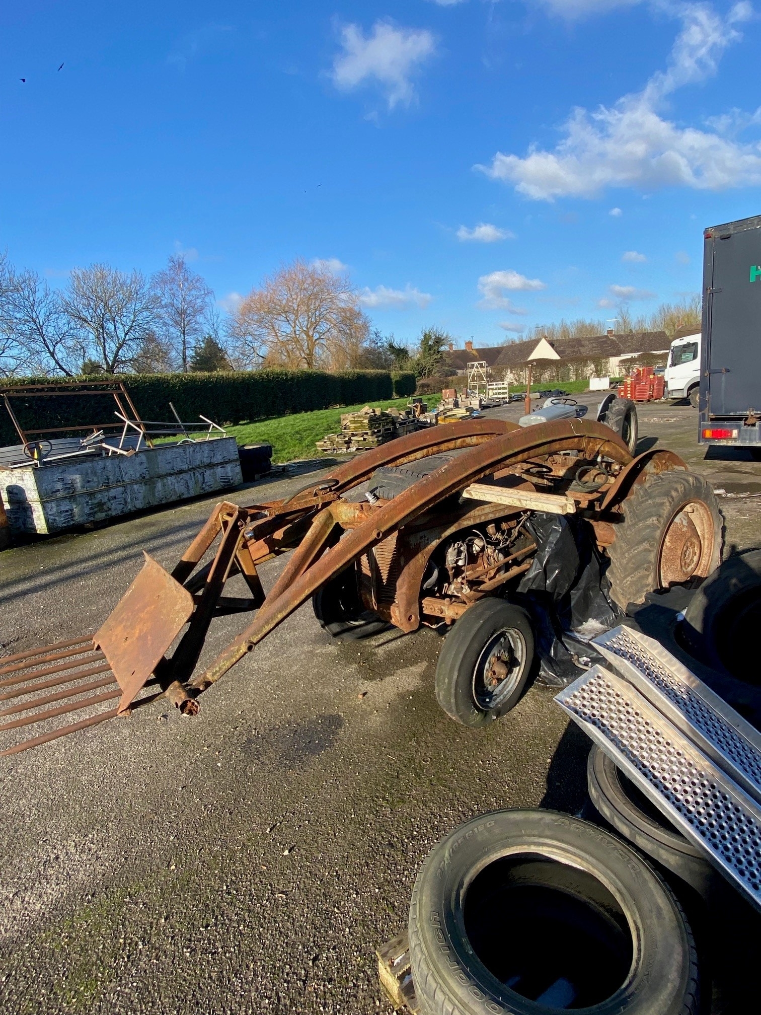 Ferguson TE 20 tractor with banana loader. Non runner, in need of ...