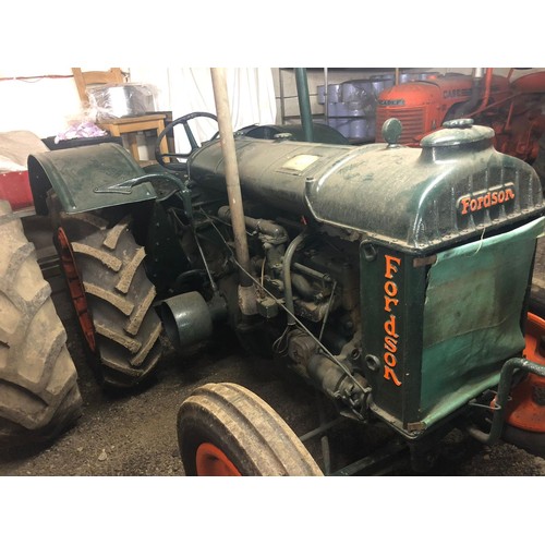 Fordson Standard N tractor. Green wide wing, tidy. Runs