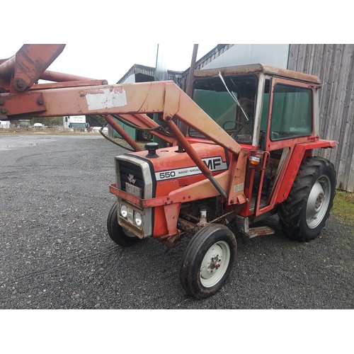 Massey Ferguson 550 tractor. C/w cab and Massey Ferguson loader. All in ...