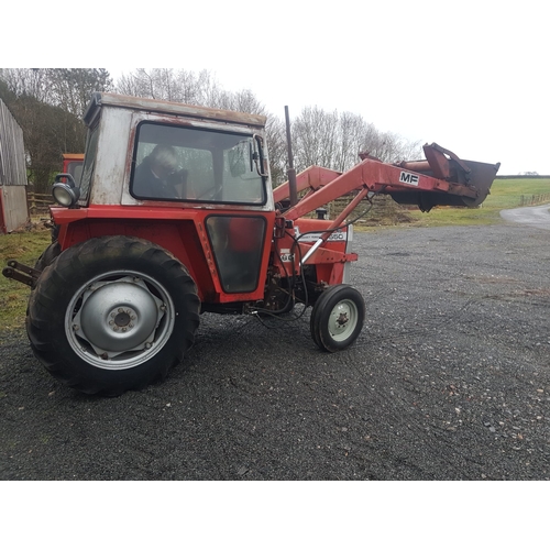 Massey Ferguson 550 tractor. C/w cab and Massey Ferguson loader. All in ...