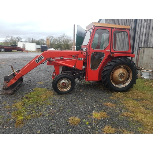 Massey Ferguson 135 tractor, 1976. C/w Massey Ferguson 80 loader and ...