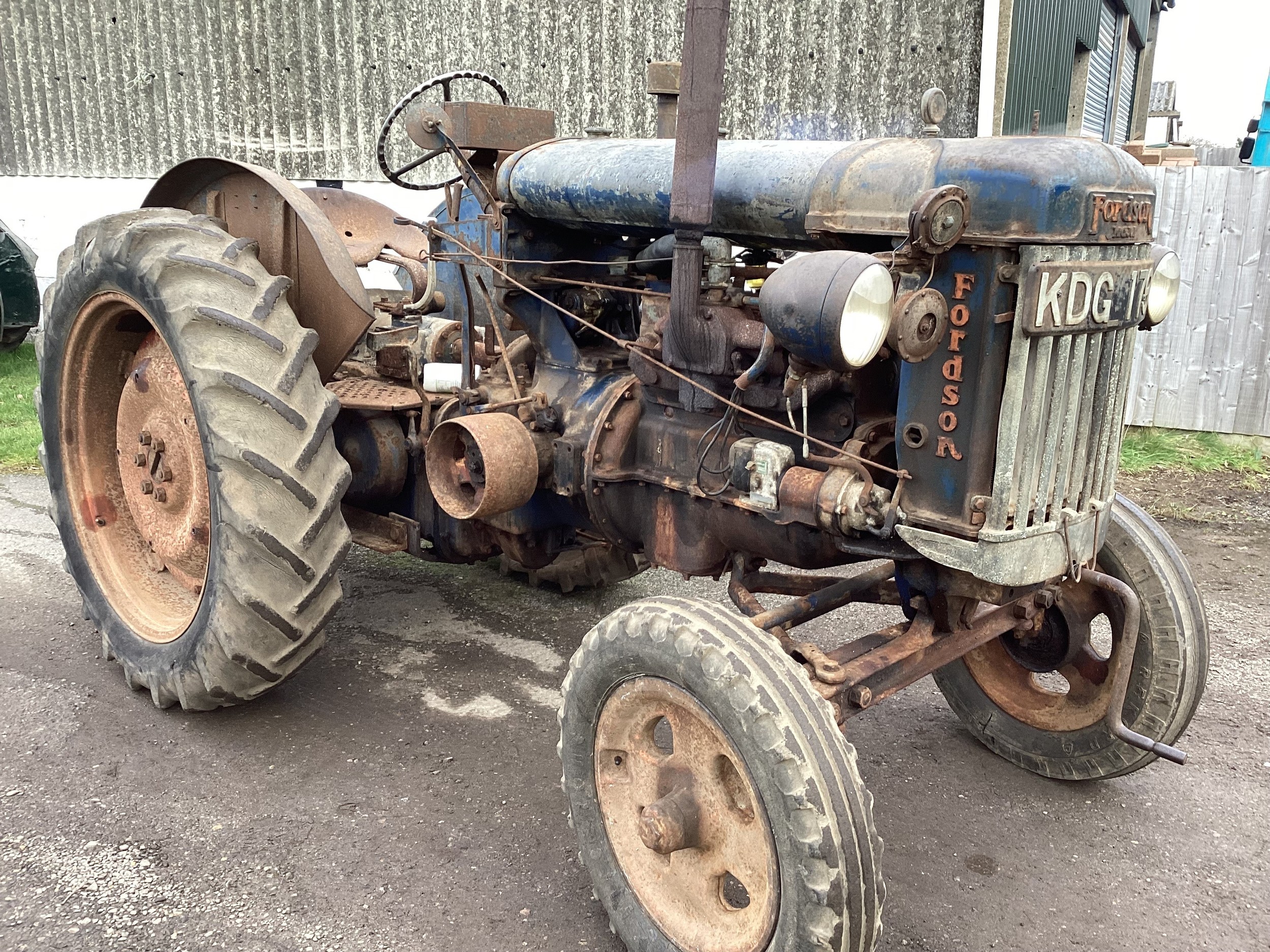 Fordson E27N tractor. Electric start, high top gear, Smiths hydraulics ...