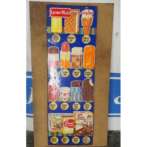 Tin sign - Lyons Maid ice creams 27" x 9"
