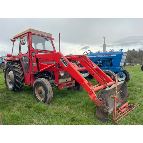 Massey Ferguson 135 tractor, 1976. C/w Massey Ferguson 80 loader and ...
