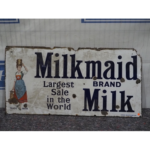 Enamel sign - Milkmaid Brand Milk 24" x 48"