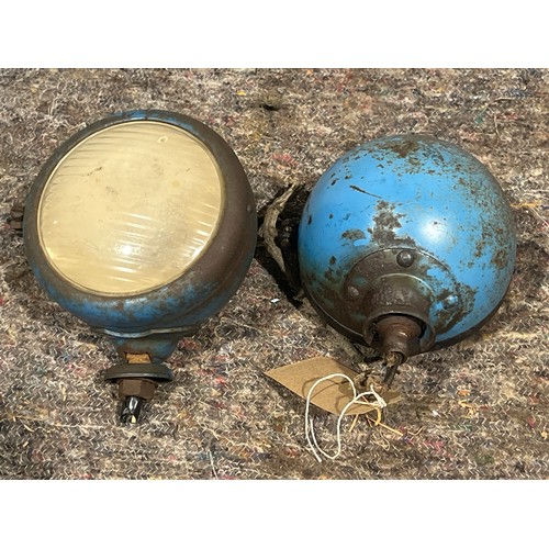 Pair of original Fordson Major headlights