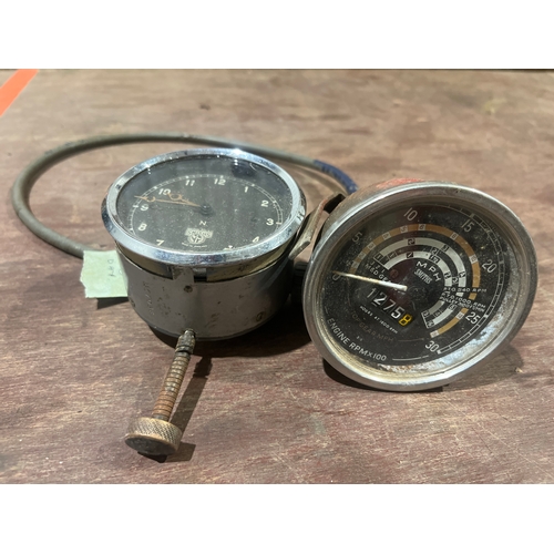 Smiths tachometer rev counter gauge and Smiths clock