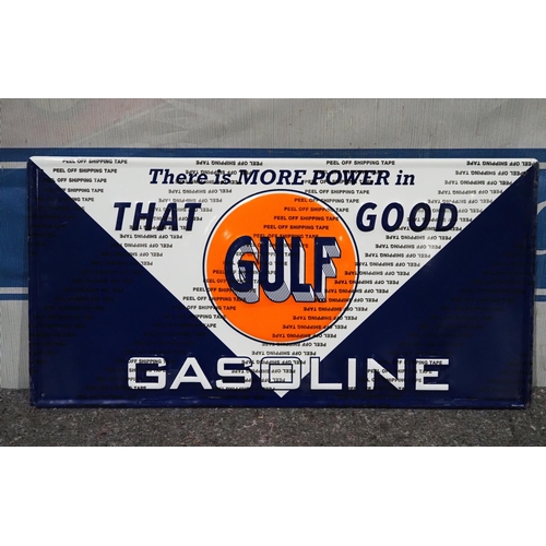 Modern Tin Sign - Gulf Gasoline 17½" x 35½"