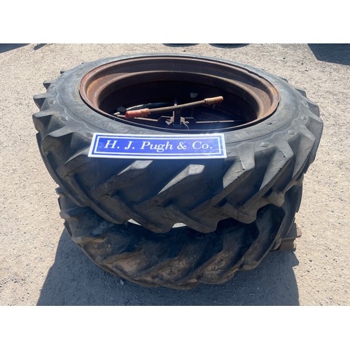 Pair of Goodyear 13.6 x 38 tyres on dual wheels