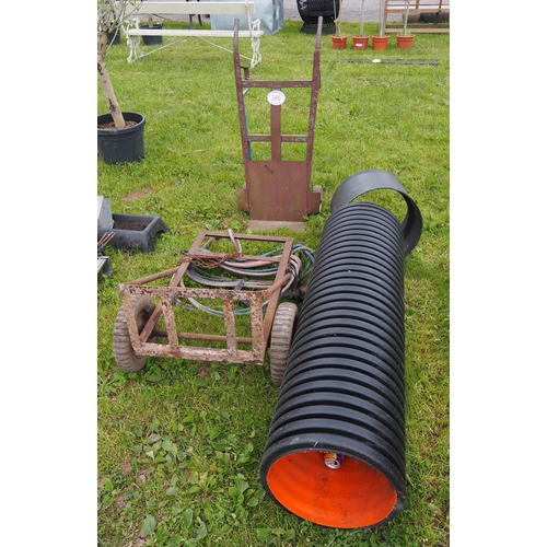 Drainage pipe, sack truck, etc.