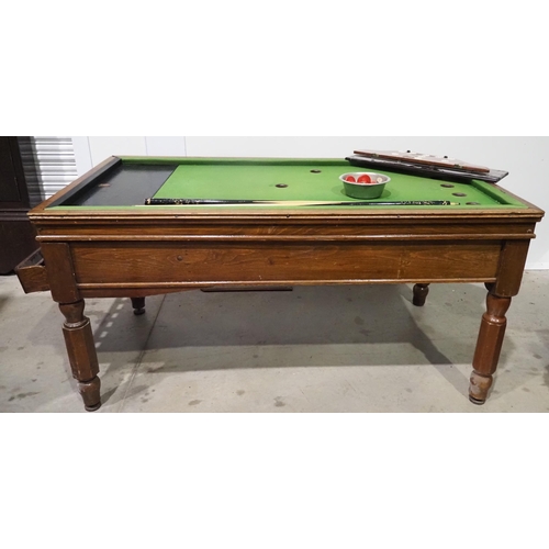 Bar billiards table complete with balls and cues H36" x W37" x D78" AF