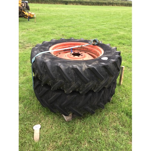 Pair of 34" rear tractor wheels and tyres