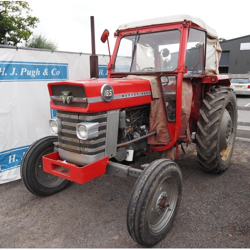 Massey Ferguson 165 2WD Multi Power tractor. C/w Massey Ferguson flexi cab. Reg. JBV 130N. V5 and ke