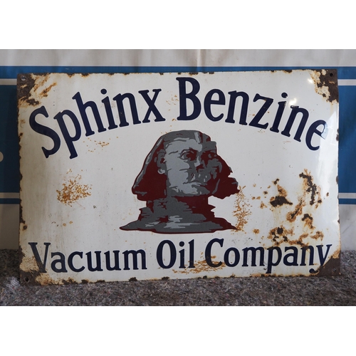 Convex enamel sign - Sphinx Benzine 15½ x 23½