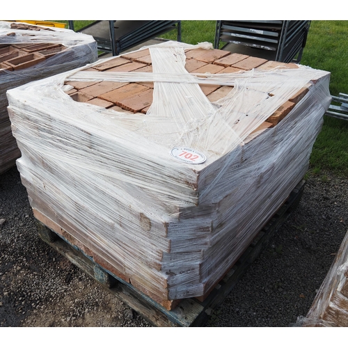 Pallet of red bricks