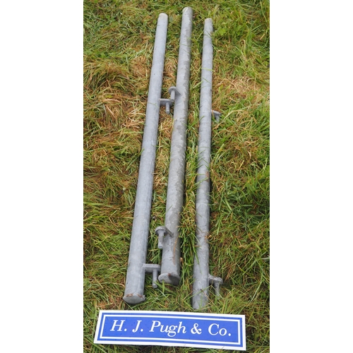Galvanised gate posts 6' x 3" - 3