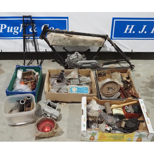 Early AJS flat tank motorcycle project. Engine No. 5977 Old V5.