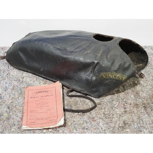 Vincent tank cover and riders handbook for Black Lightning, Black ...