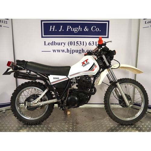 Yamaha XT550 Enduro motorcycle. 1983. 550cc Frame No. JYA57 1007 ...