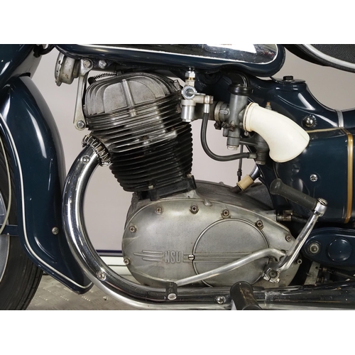 NSU 250 motorcycle. 1955. 250cc Frame No. 1290377 Engine No. 790548 ...